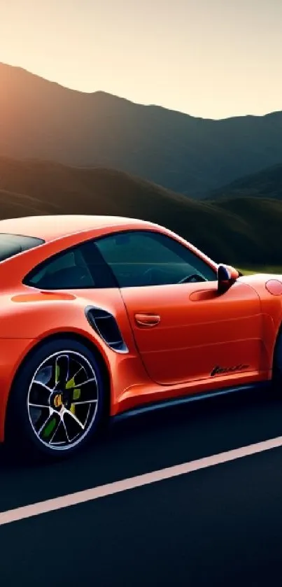 Sleek Orange Sports Car Wallpaper - free download