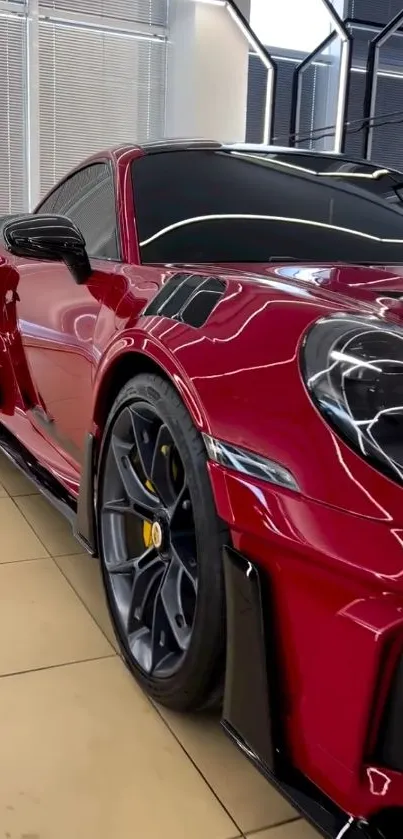 Sleek Red Sports Car Wallpaper - free download