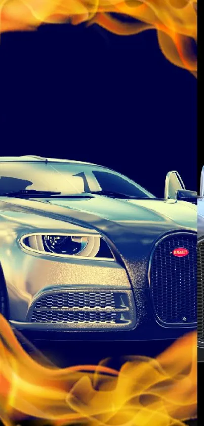 Sleek Sports Car Flame Wallpaper - free download