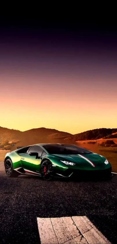 Sleek Sports Car Sunset Wallpaper - free download