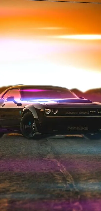 Sleek Sunset Car Wallpaper - free download