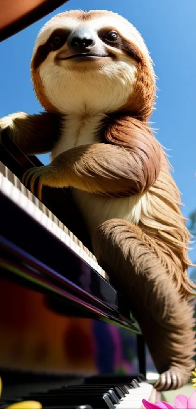Sloth Playing Piano Wallpaper - free download