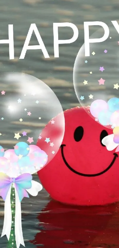 Smiley Beach Reflection Wallpaper - free download