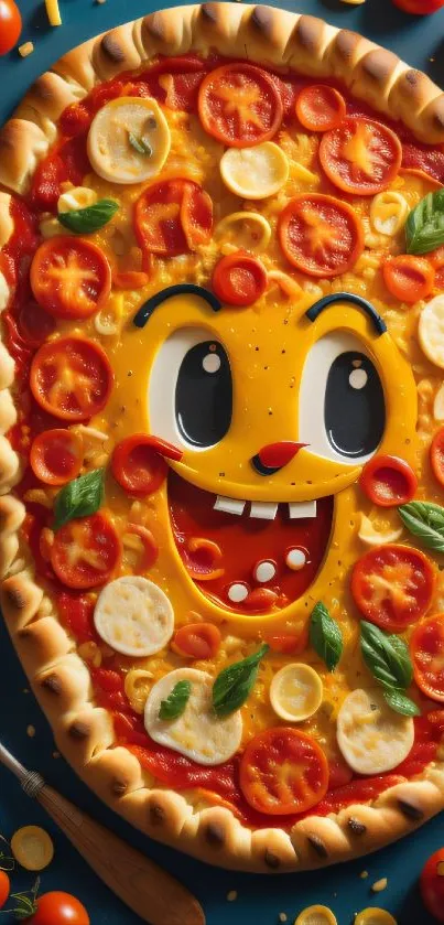 Smiley Pizza Art Wallpaper - free download