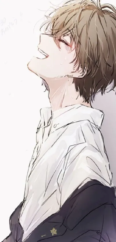 Smiling Anime Character Art - free download