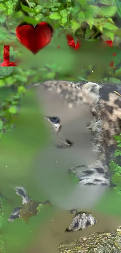 Snow Leopard Love Wallpaper - free download