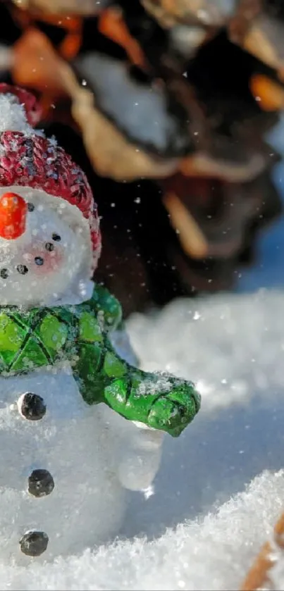 Snowman Winter Mobile Wallpaper - free download