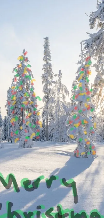 Snowy Christmas Scene Wallpaper - free download