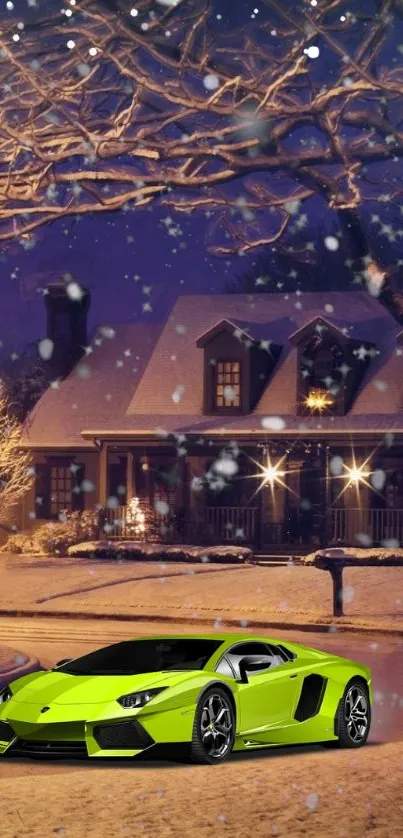 Snowy Night House Wallpaper - free download