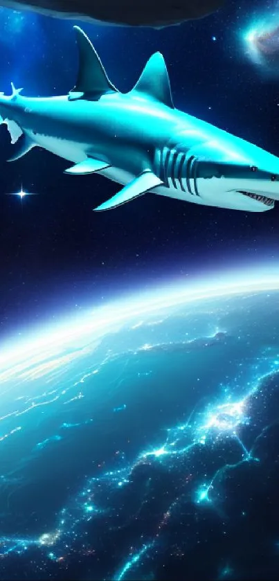 Space Shark Adventure Wallpaper - free download
