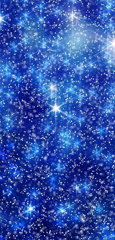 Sparkling Blue Starry Wallpaper - free download