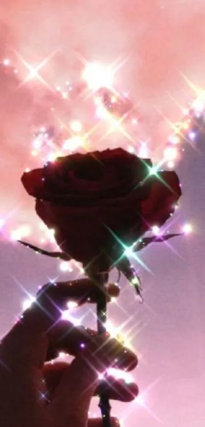 Sparkling Rose in Twilight Sky - free download