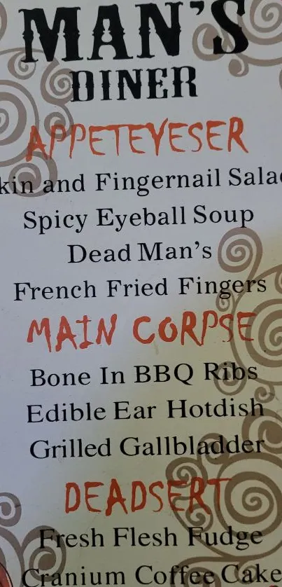 Spooky Diner Menu Wallpaper - free download