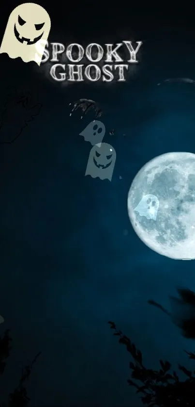 Spooky Ghost Moon Wallpaper - free download