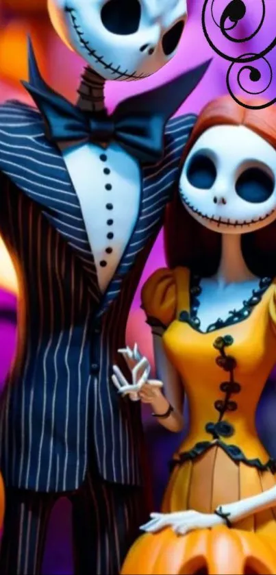 Spooky Skeleton Duo Wallpaper - free download