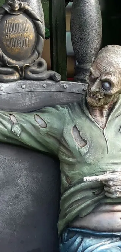 Spooky Zombie Bench Art Scene - free download