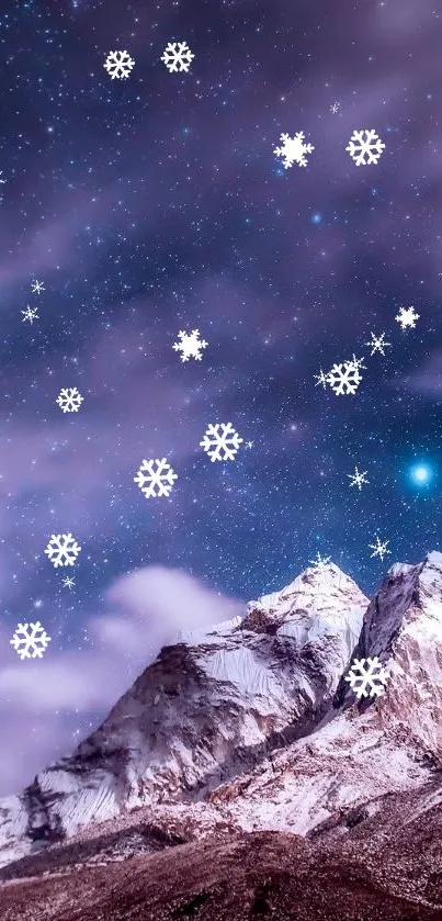 Starry Mountain Nightscape Wallpaper - free download