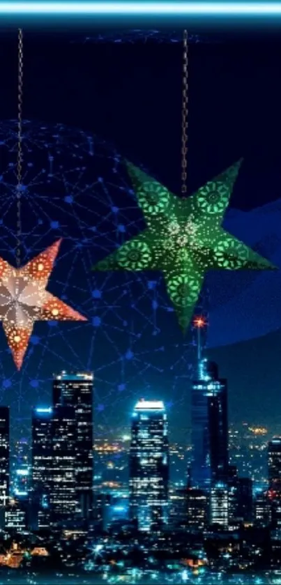Starry Night Cityscape Wallpaper - free download