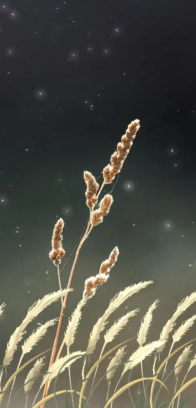 Starry Night Grass Wallpaper - free download