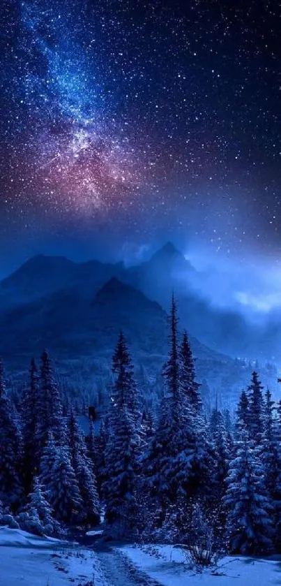 Starry Night Mountain Wallpaper - free download
