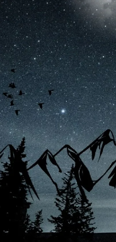 Starry Night Mountain Wallpaper - free download