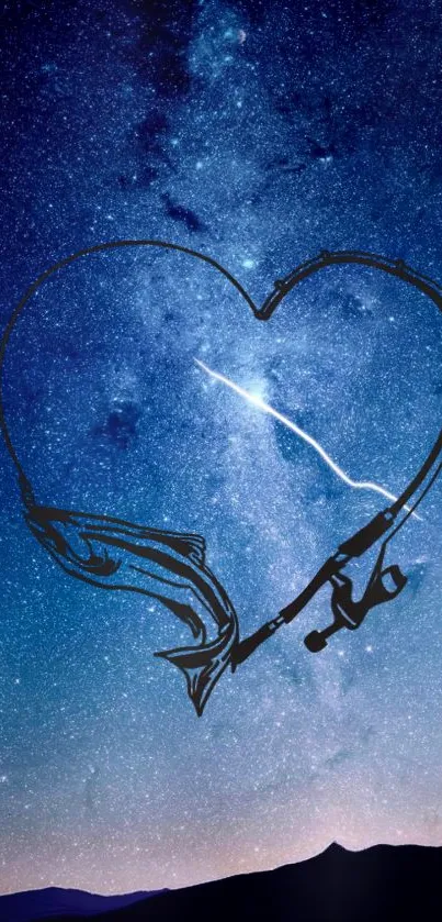 Starry Night Sky Heart Wallpaper - free download