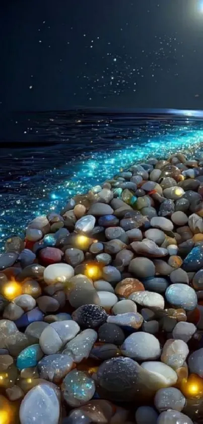 Starry Pebble Shore Wallpaper - free download