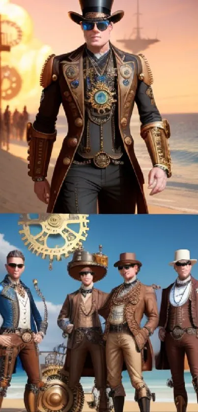 Steampunk Beach Adventure Wallpaper - free download