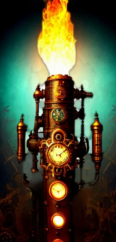 Steampunk Fire Tower Wallpaper - free download