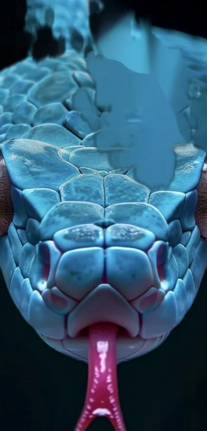 Striking Cyan Snake Wallpaper - free download