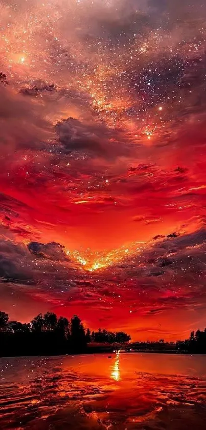 Stunning Fiery Sunset Sky - free download
