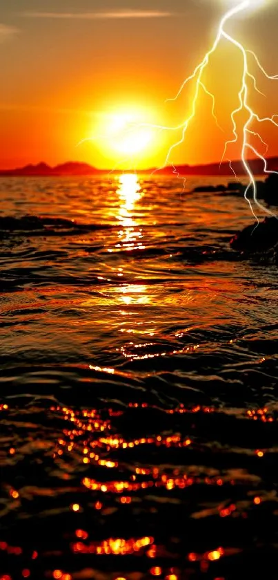 Stunning Lightning Sunset Wallpaper - free download