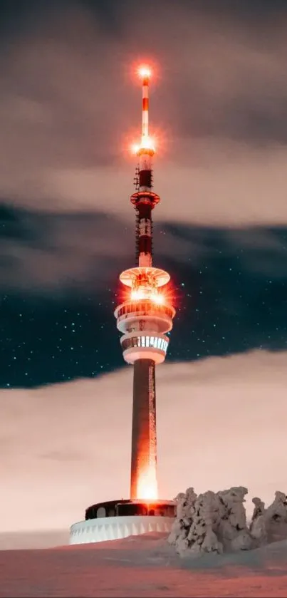 Stunning Night Tower Wallpaper - free download