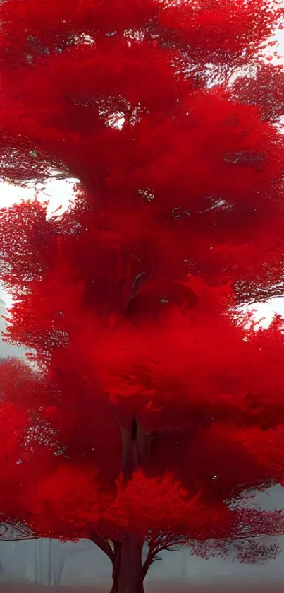 Stunning Red Tree Wallpaper - free download