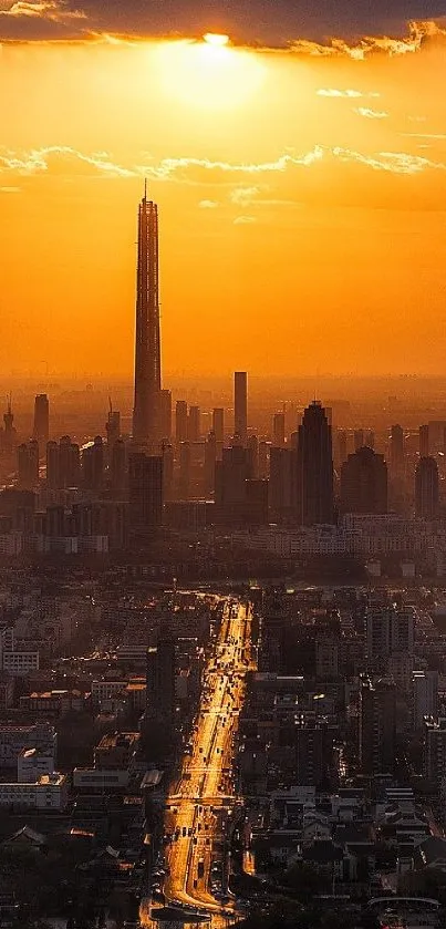 Stunning Urban Sunset Mobile Wallpaper - free download