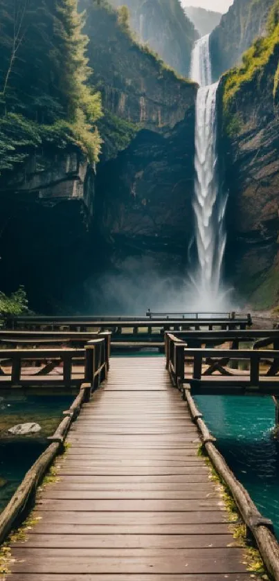 Stunning Waterfall Pathway Wallpaper - free download