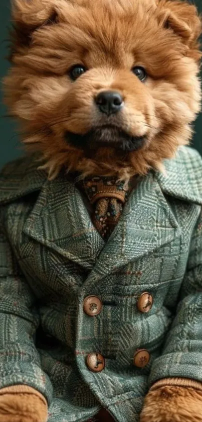 Stylish Dog in Suit Wallpaper - free download
