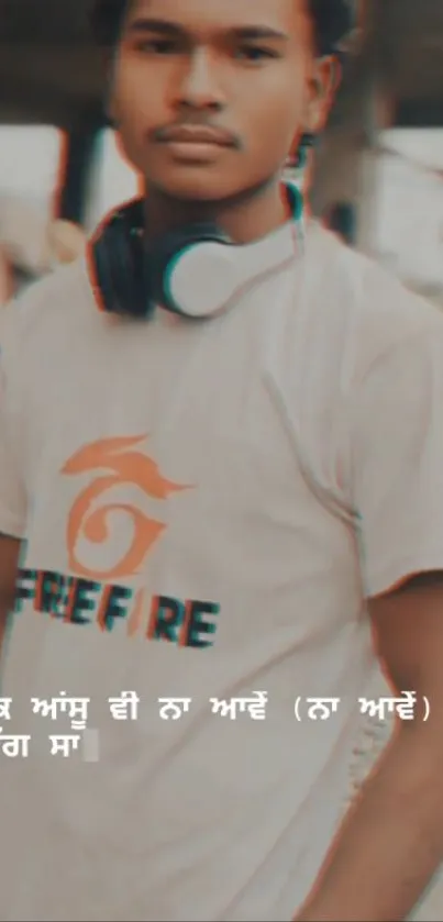 Stylish Headphone Gamer Portrait - free download