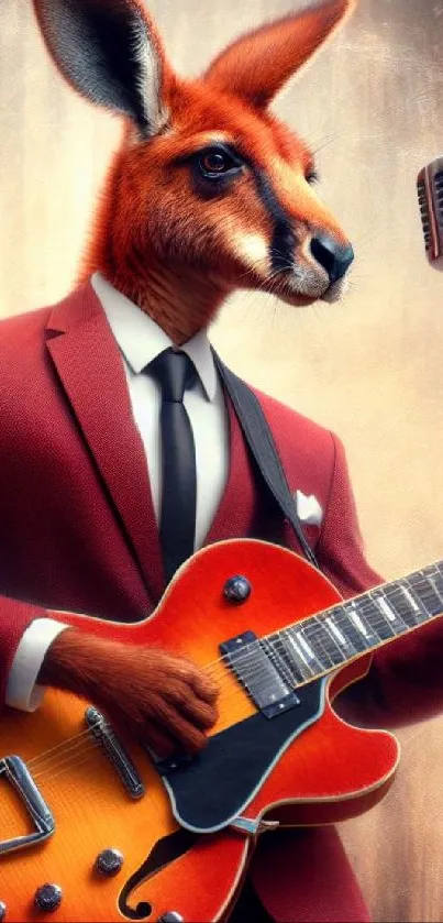 Stylish Kangaroo Guitarist Wallpaper - free download