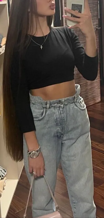 Stylish Mirror Selfie Chic - free download