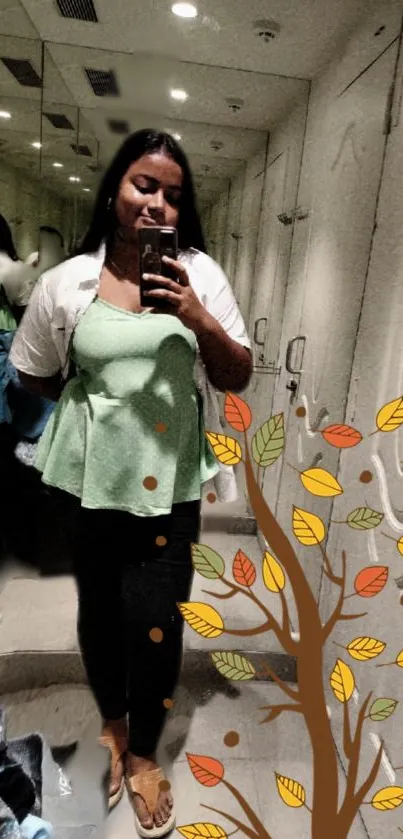 Stylish Mirror Selfie Wallpaper - free download