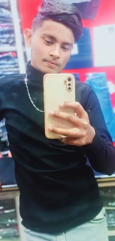 Stylish Mirror Selfie Wallpaper - free download