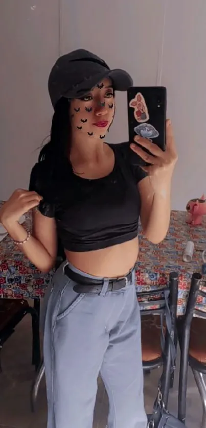 Stylish Mirror Selfie Wallpaper - free download