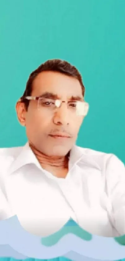 Stylish Portrait on Teal Background - free download