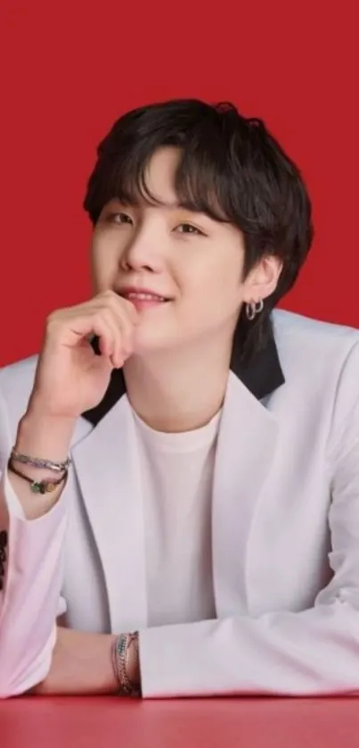 Stylish Red Background Portrait - free download