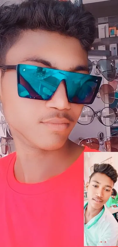 Stylish Sunglass Portrait Wallpaper - free download