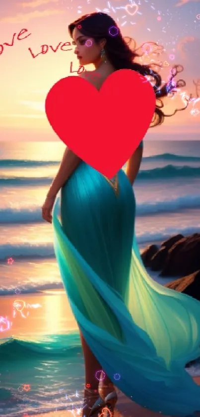 Sunset Beach Love Wallpaper - free download