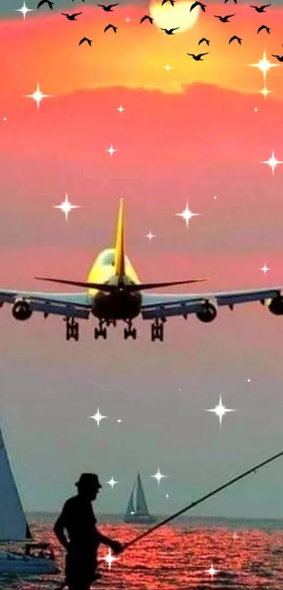 Sunset Flight Over Ocean - free download