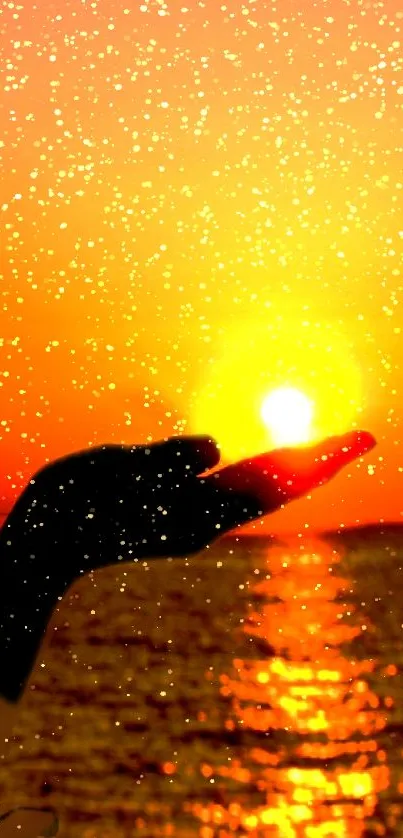 Sunset Hand Silhouette Art - free download