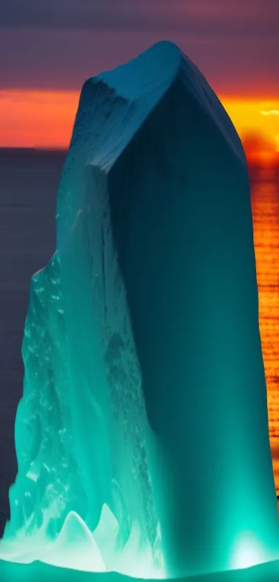 Sunset Iceberg Mobile Wallpaper - free download
